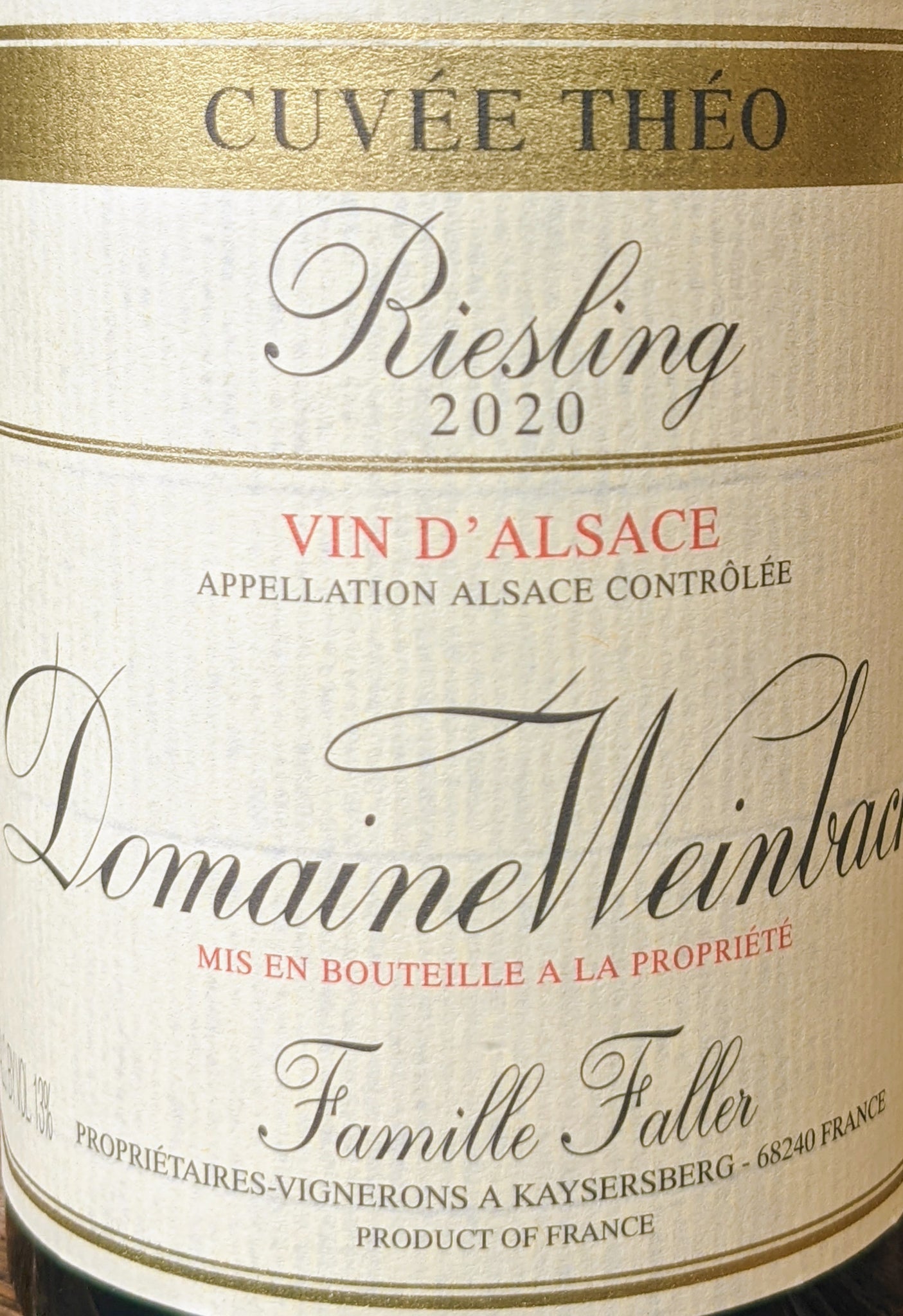 Domaine Weinbach 'Cuvee Theo' Riesling Alsace, 2020 | The Wise Old Dog